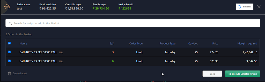 Basket order window refinements - MadeForTrade