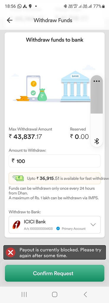 Withdraw payout is blicked - Need Help ℹ️ - MadeForTrade
