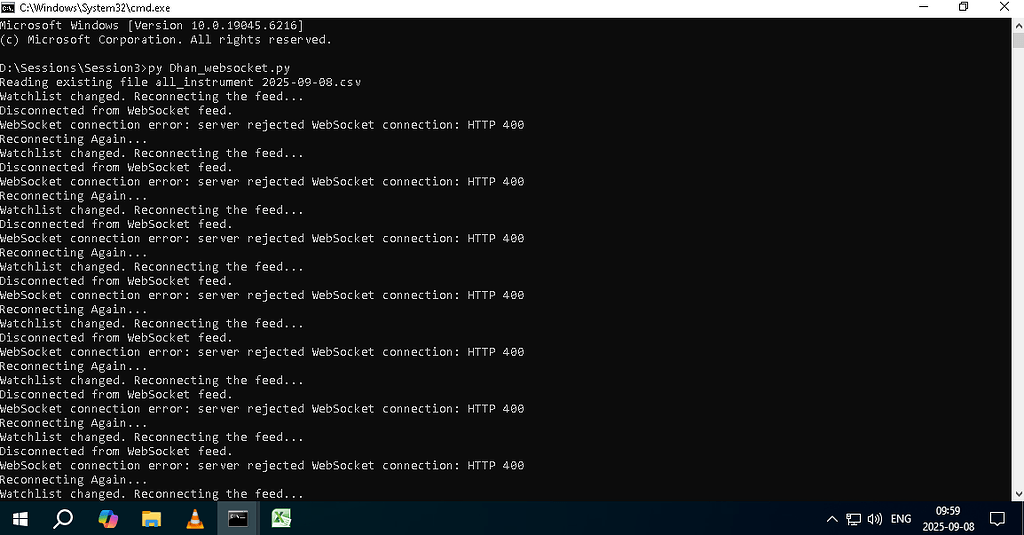 Getting error "WebSocket connection error: server rejected WebSocket ...