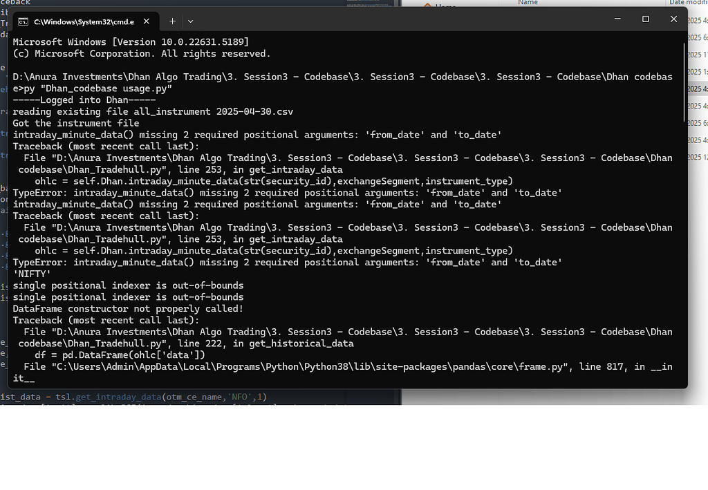 Error in historical and intraday data - APIs, Automation, Algos & Code ...