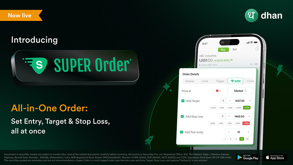 Introducing: Super Orders on Dhan | All-in-One Order from Dhan that ...