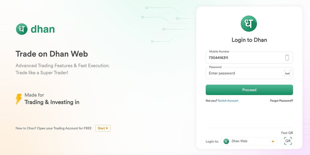 Request for Pin-Based Login method for Dhan Web and tv.dhan.co ...