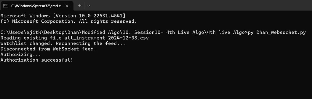(Resolved) Watchlist changed. Reconnecting the feed... via API - APIs ...