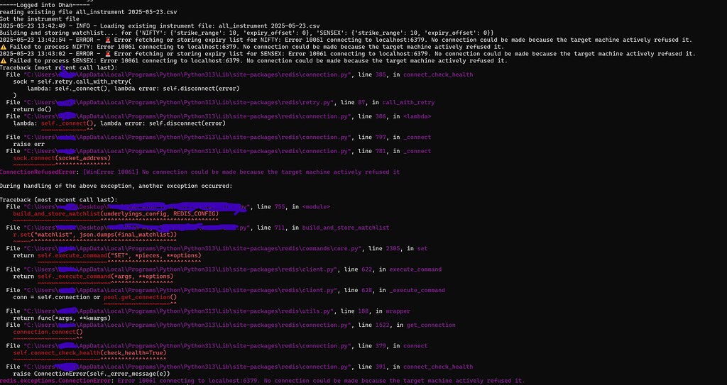 Getting this error - APIs, Automation, Algos & Code - MadeForTrade