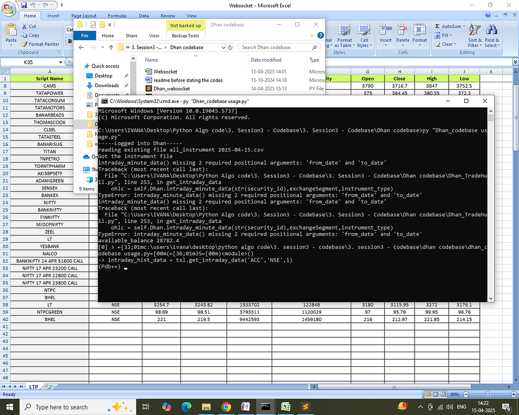 Error while fetching the data - MadeForTrade