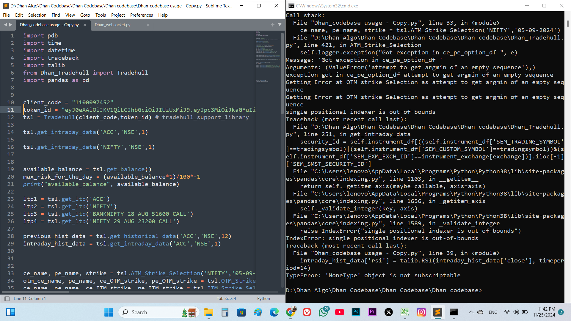 Learn Algo Trading with Python | Codes | Youtube Series - Page 53 ...