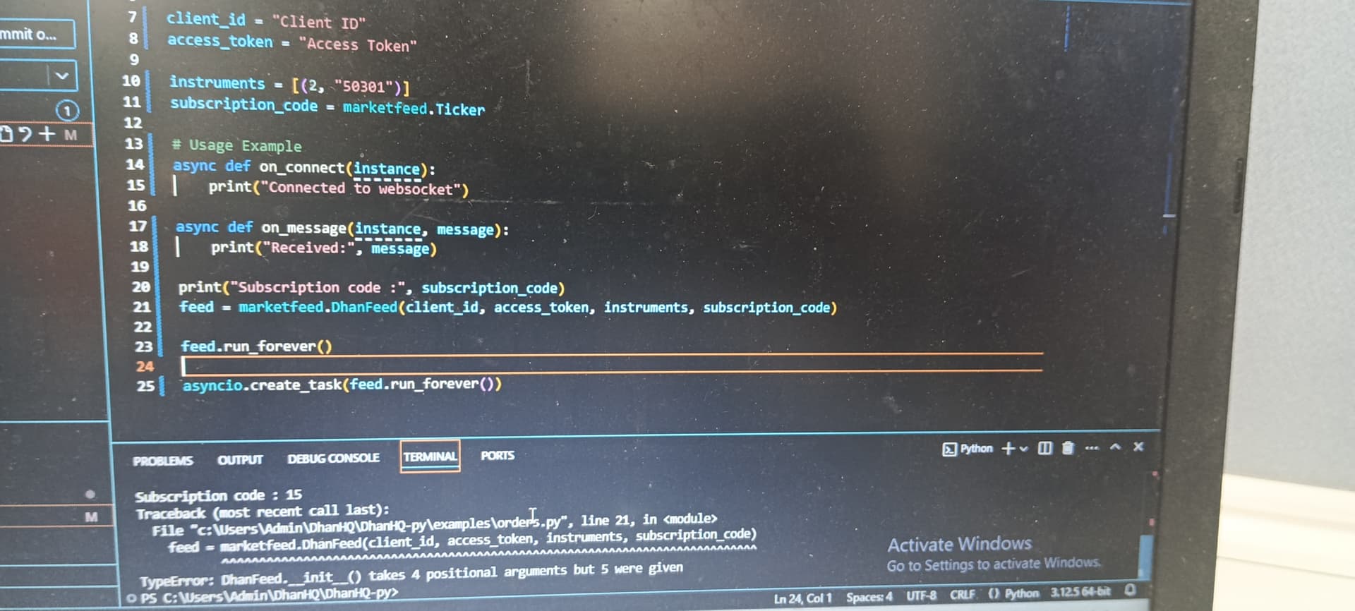 Websocket subscription not working - APIs, Automation, Algos & Code ...